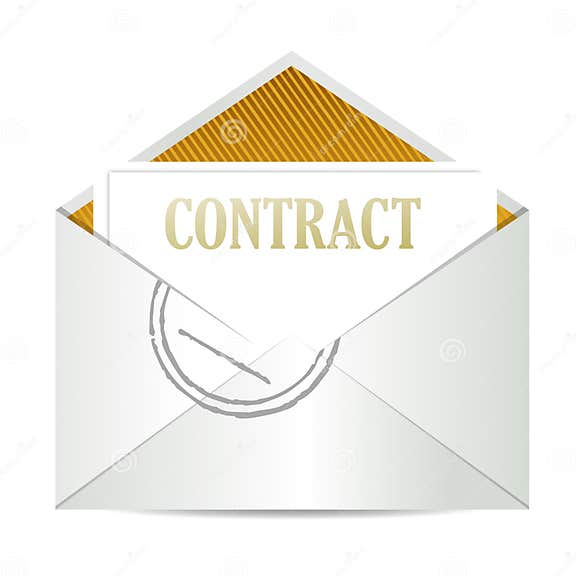 Contract Inside Mailing Envelope Stock Illustration - Illustration of ...
