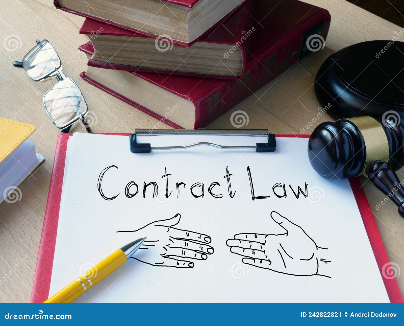 Contract Law is Shown on the Photo Using the Text and Gavel Stock Image ...