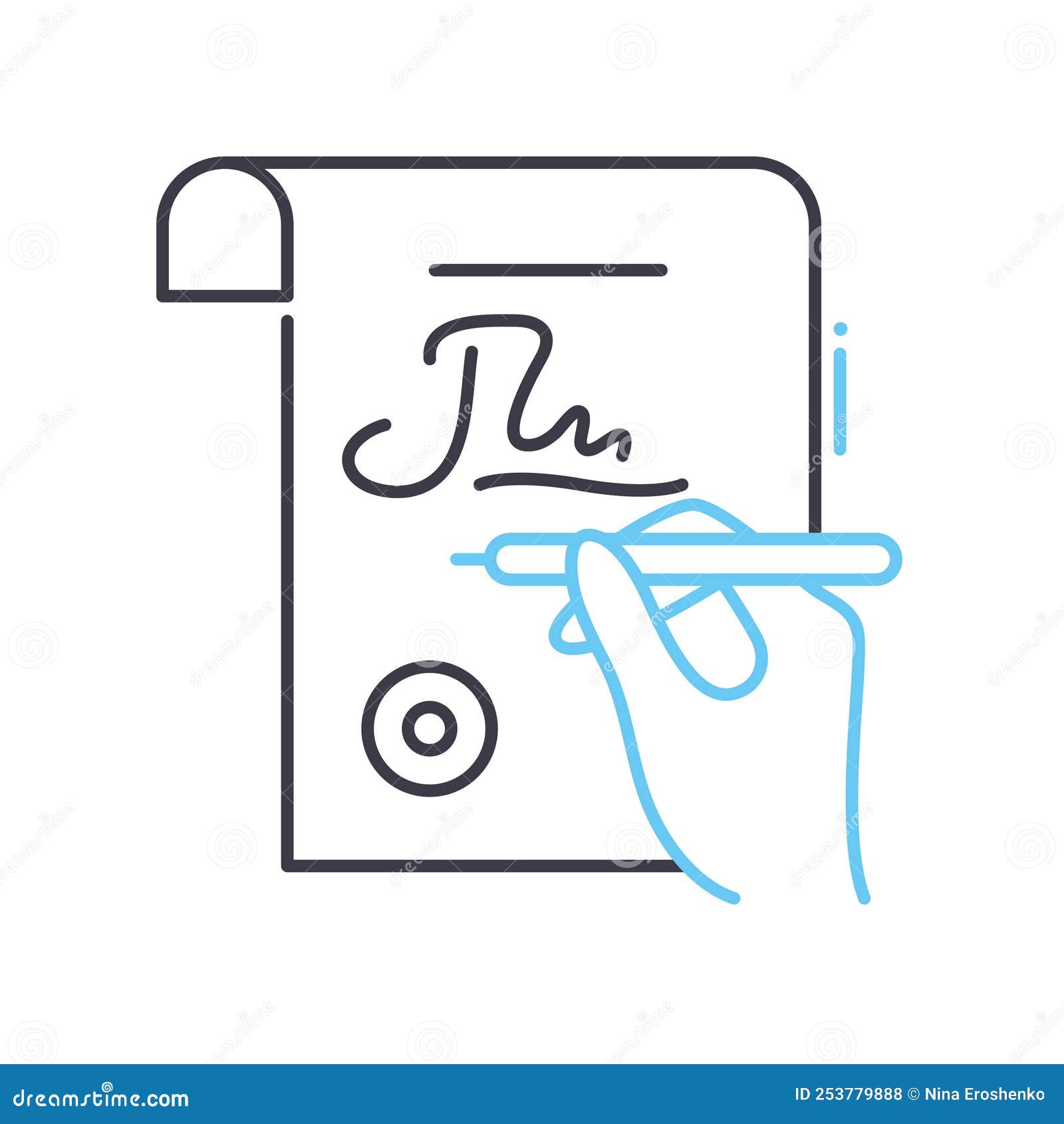 Contract Line Icon, Outline Symbol, Vector Illustration, Concept Sign ...