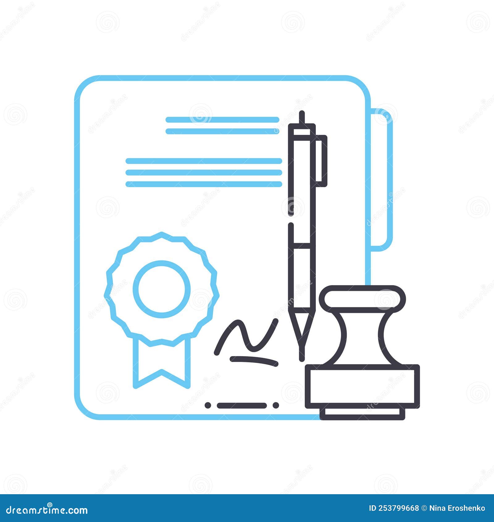 Contract Line Icon, Outline Symbol, Vector Illustration, Concept Sign ...