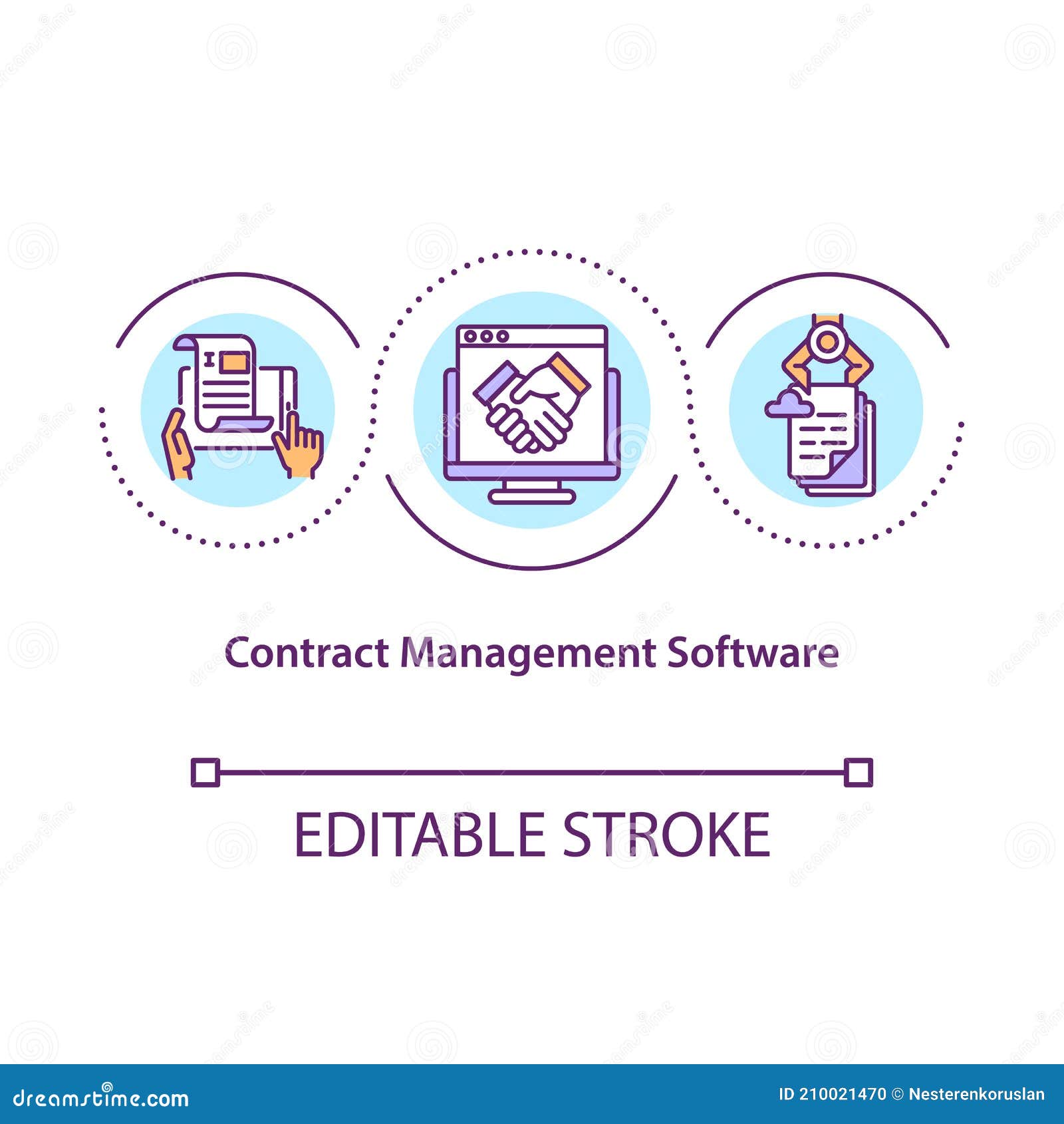 Contract Management Software Concept Icon Stock Vector - Illustration ...