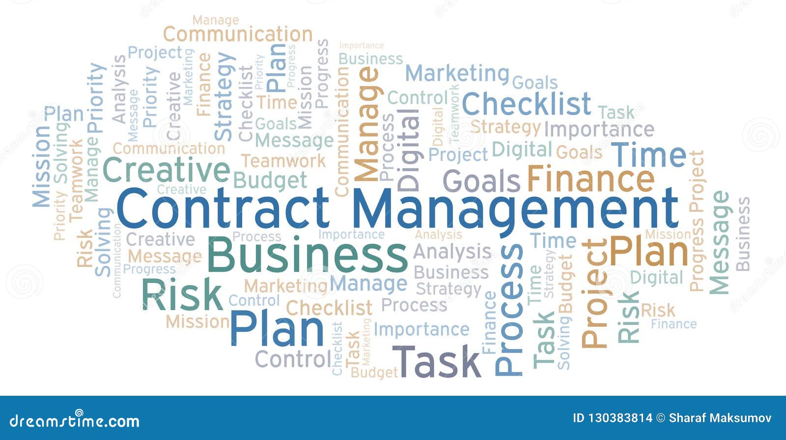 Contract Management Word Cloud, Made with Text only. Stock Illustration ...