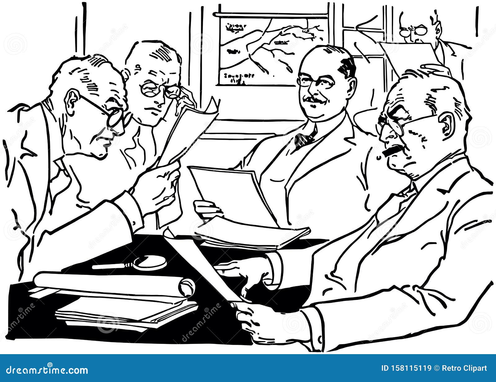 Contract Negotiations stock illustration. Illustration of cigars ...