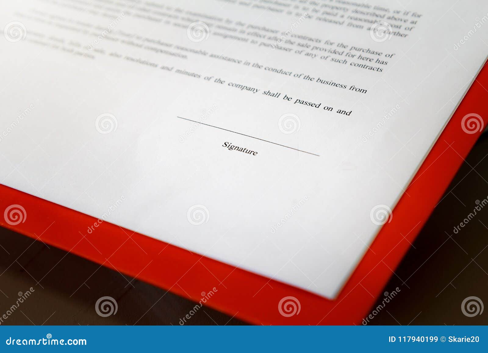 Contract Paper for Signing a Contract. Stock Image - Image of ...