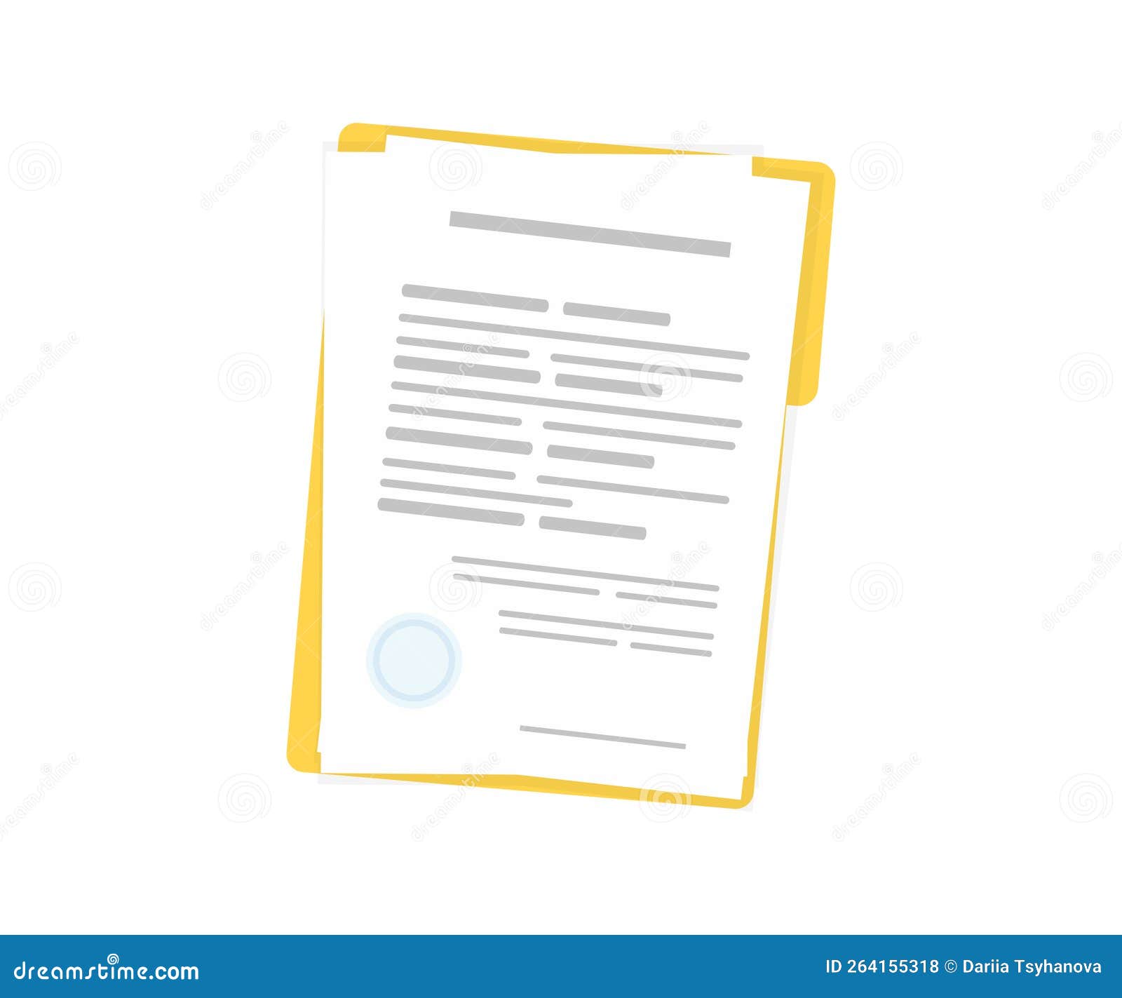 Contract Papers. Document. Folder with Stamp and Text. Contract Signing ...