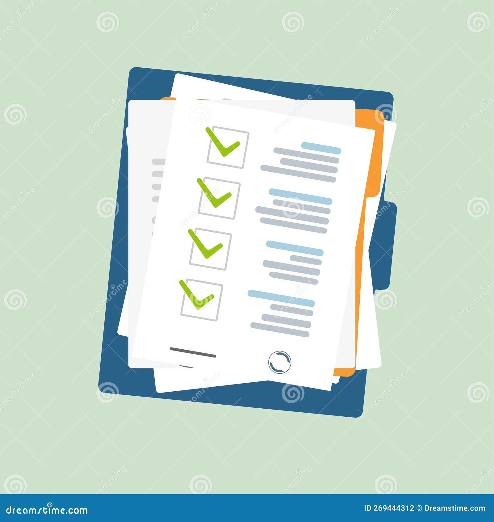 Contract Papers. Document. Folder with Stamp and Text Stock ...