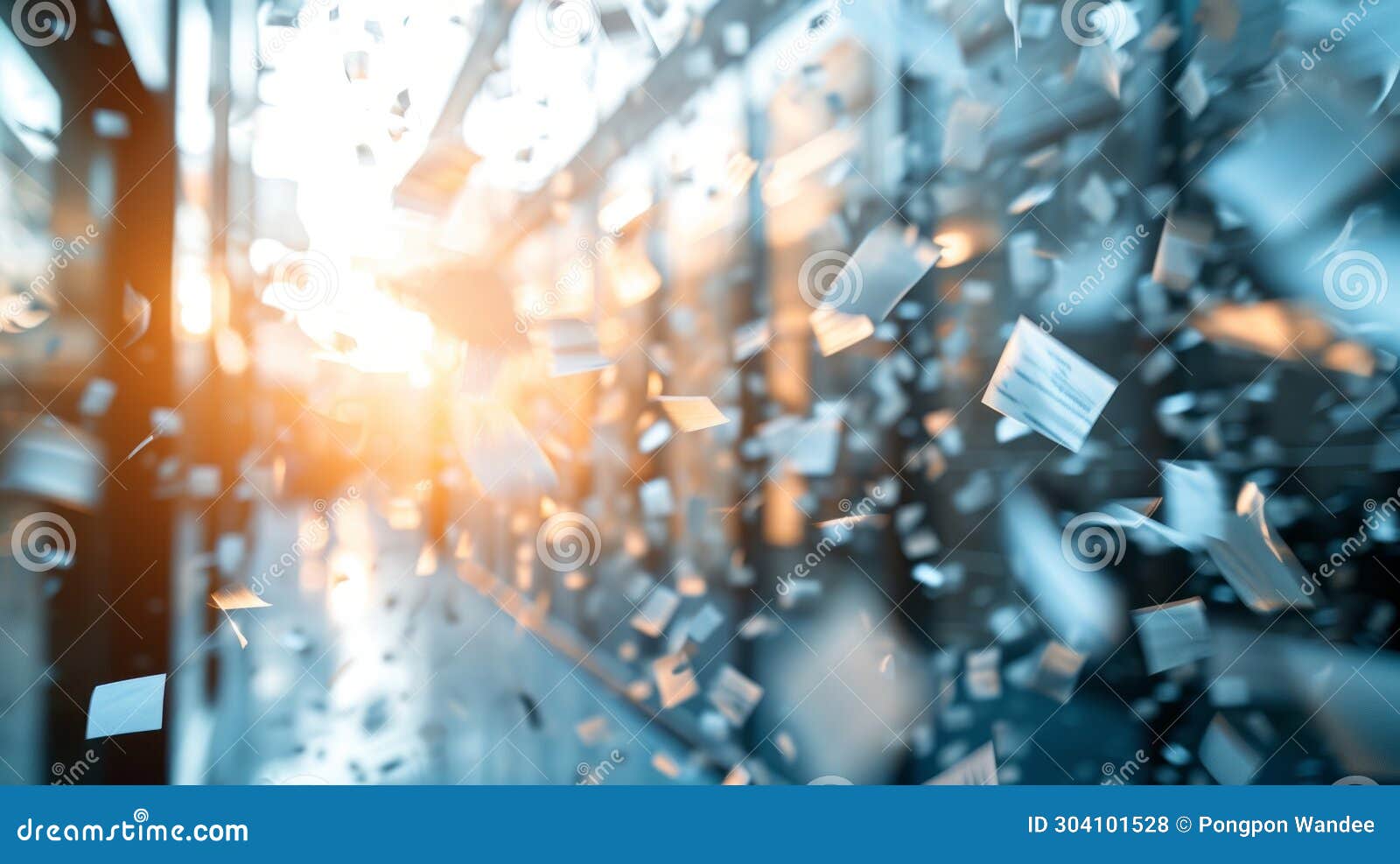 Contract Papers Flying in the Air Chaos of Job Cuts Stock Illustration ...