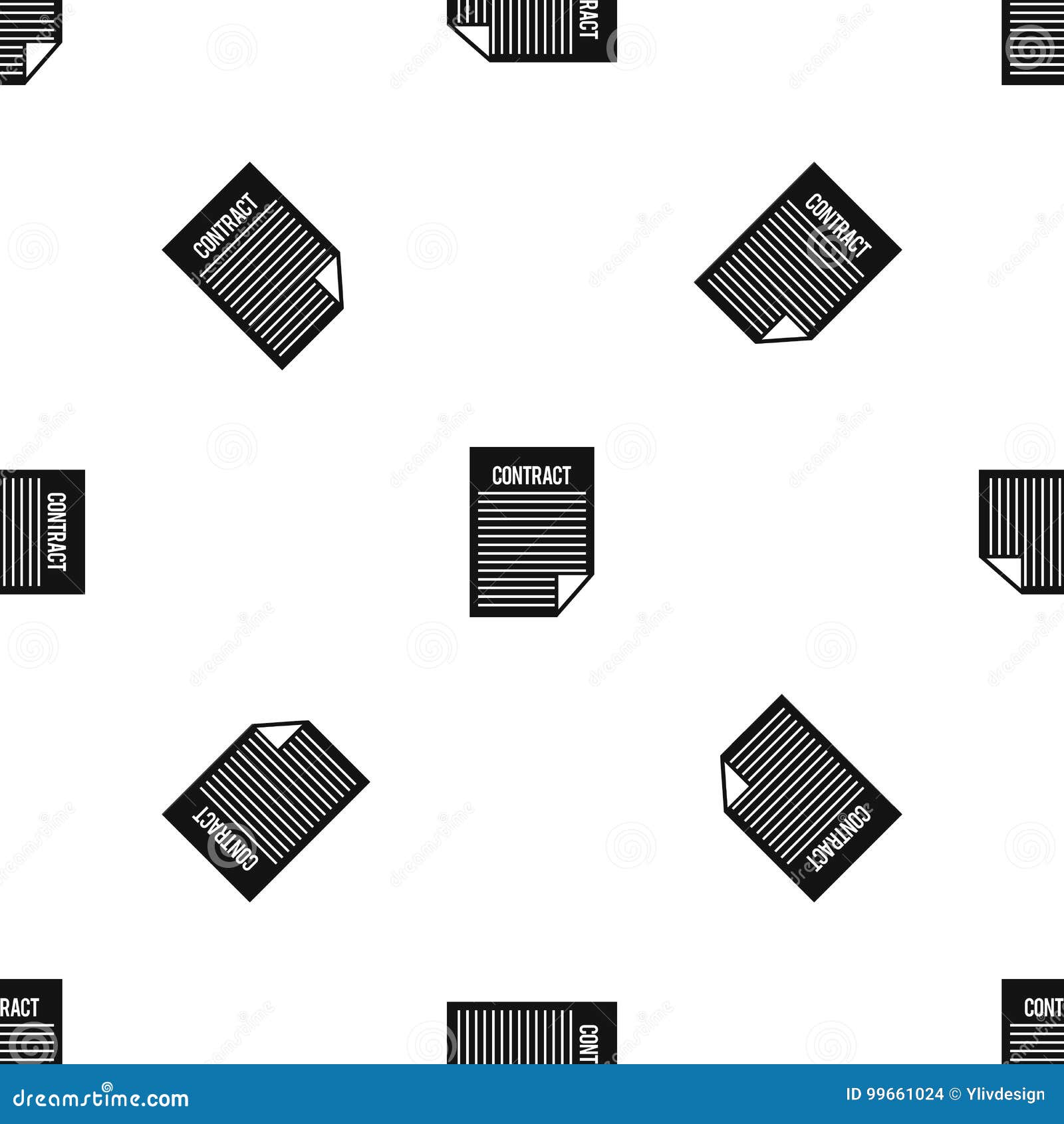 Contract Pattern Seamless Black Stock Vector - Illustration of document ...
