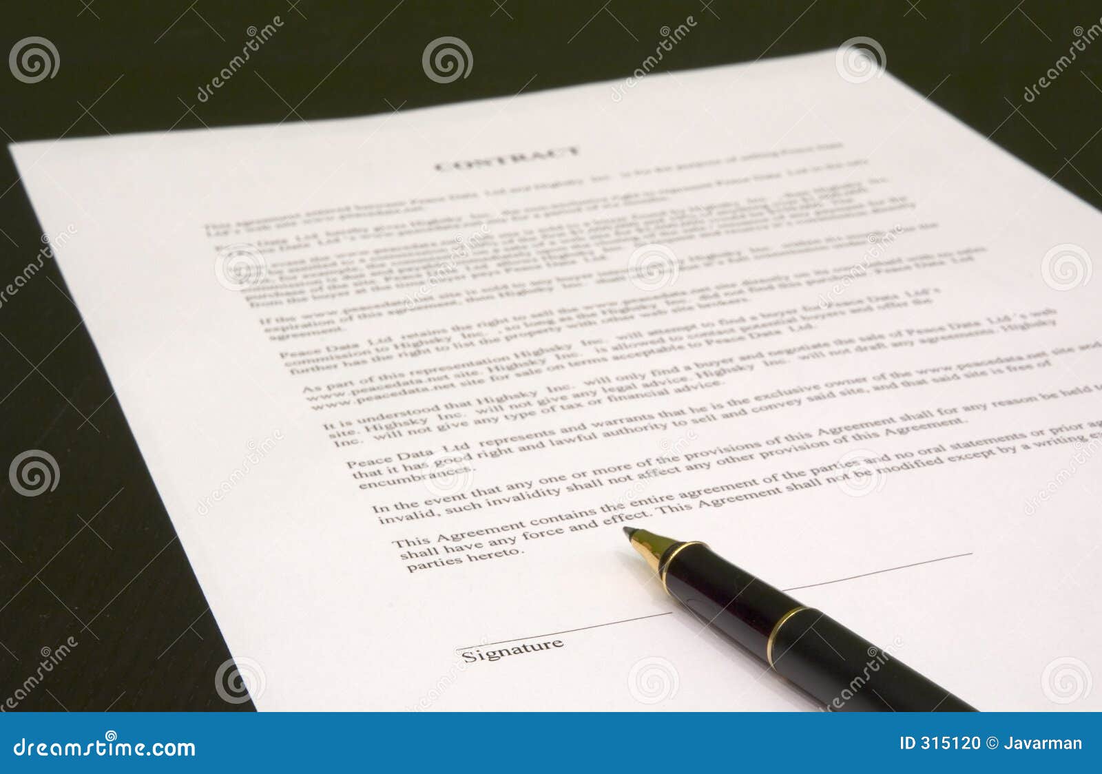 Contract and pen stock photo. Image of business, sale, businessman - 315120