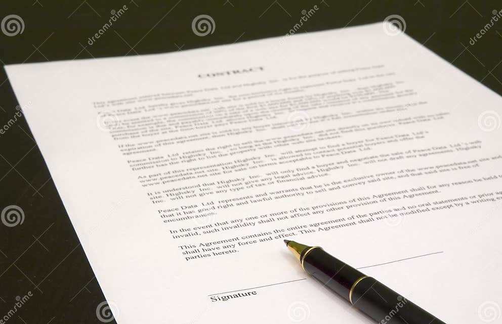 Contract and pen stock photo. Image of business, sale, businessman - 315120