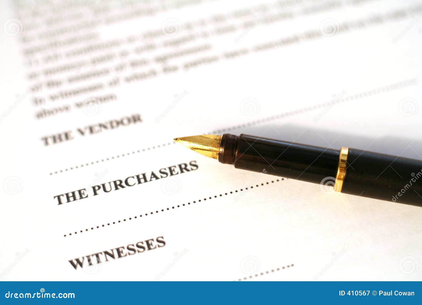 Contract and pen stock image. Image of home, purchaser - 410567