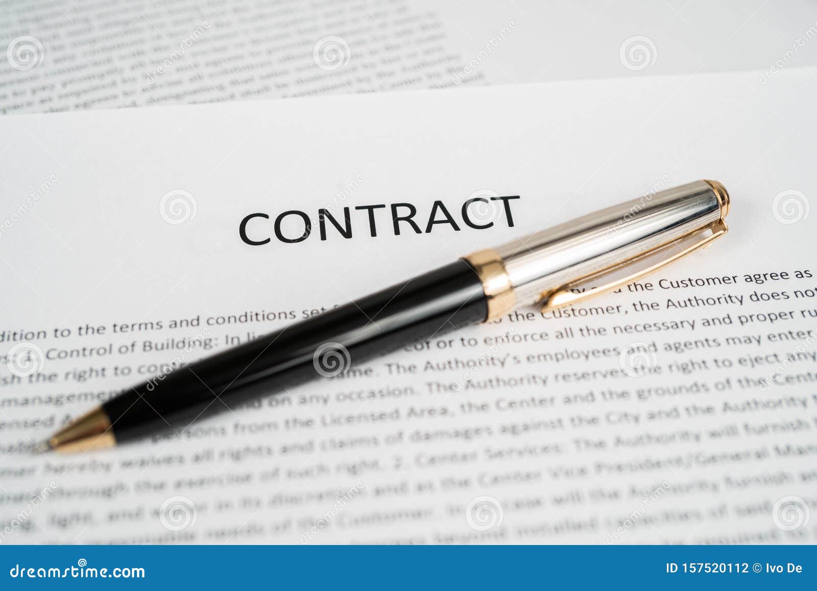 Contract with a pen stock photo. Image of desk, businessman - 157520112