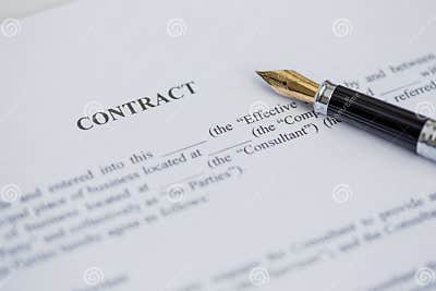 Contract and pen stock image. Image of professional, agree - 61113423
