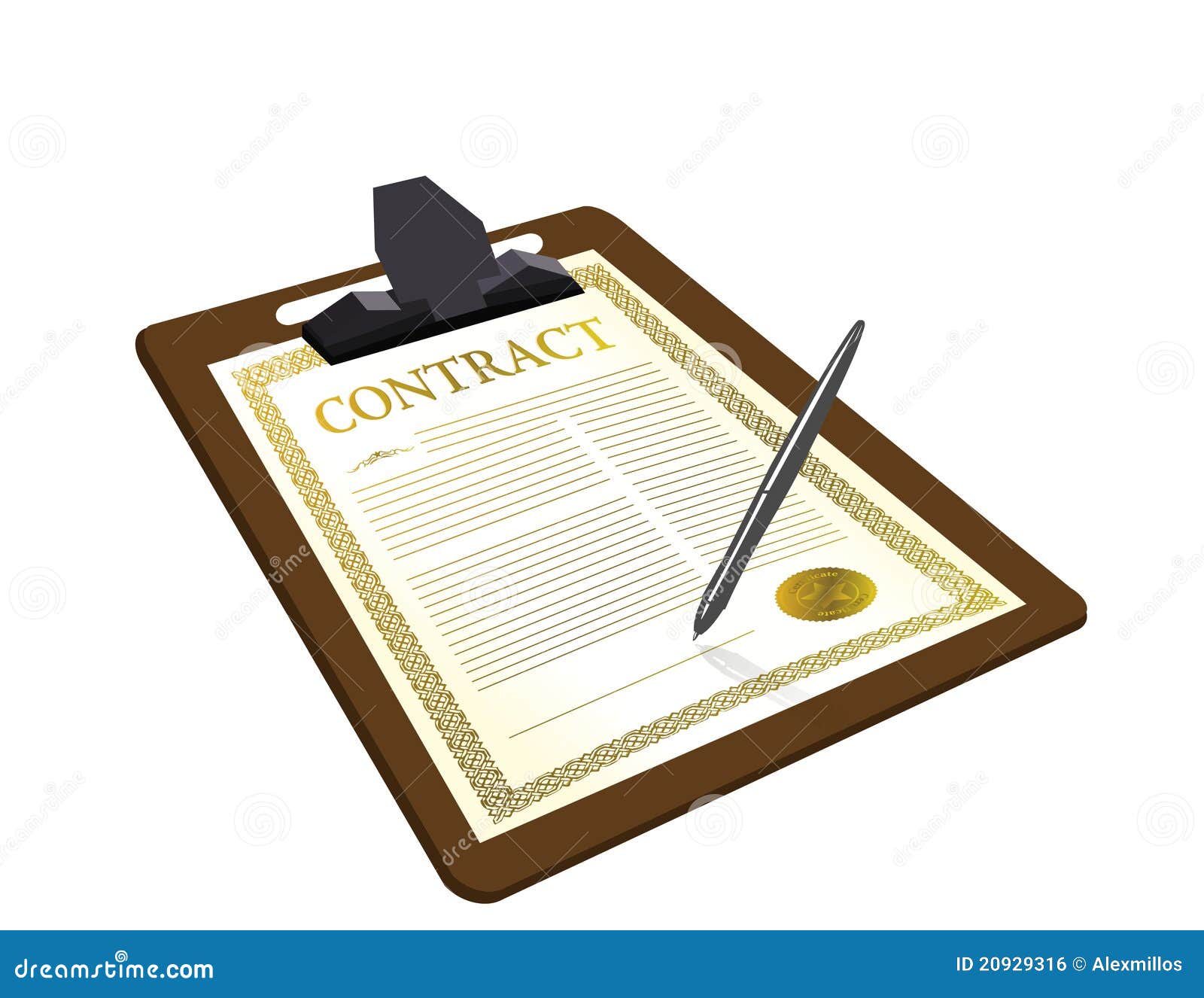 Contract with Pen Illustration Stock Vector - Illustration of ... Contract with Pen Illustration Stock Vector - Illustration of ...