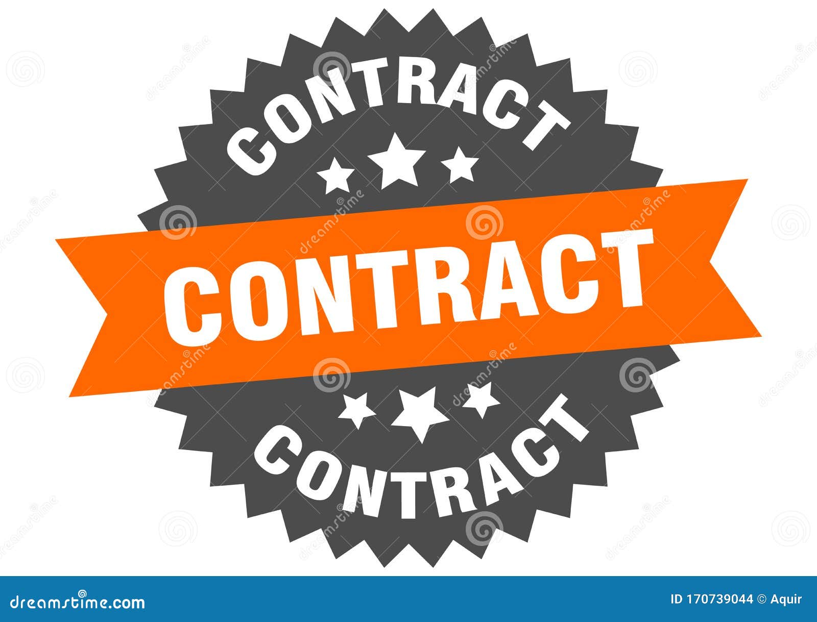 Contract Sign. Contract Circular Band Label. Contract Sticker Stock ...