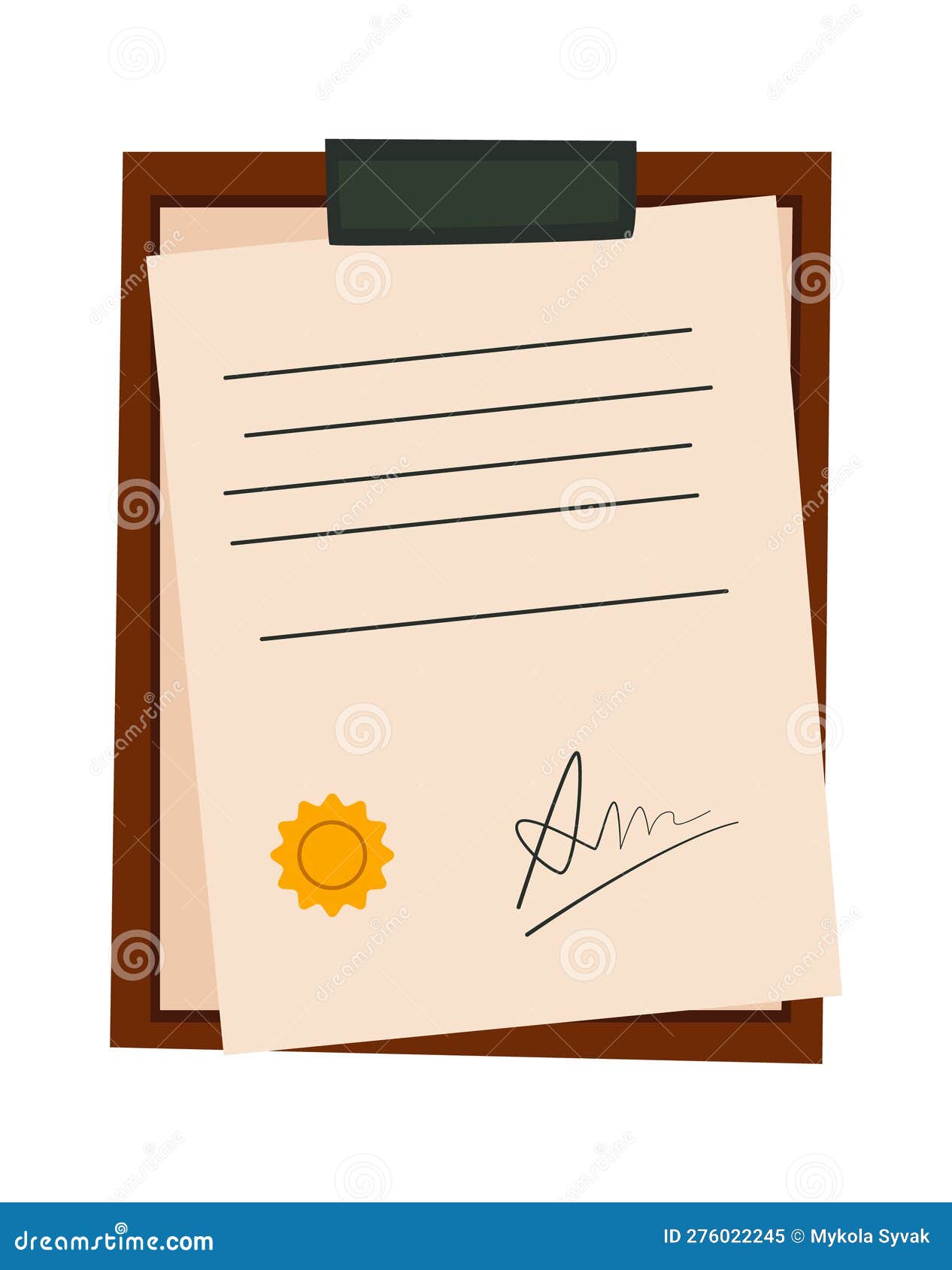 Contract with Signature stock vector. Illustration of sign - 276022245