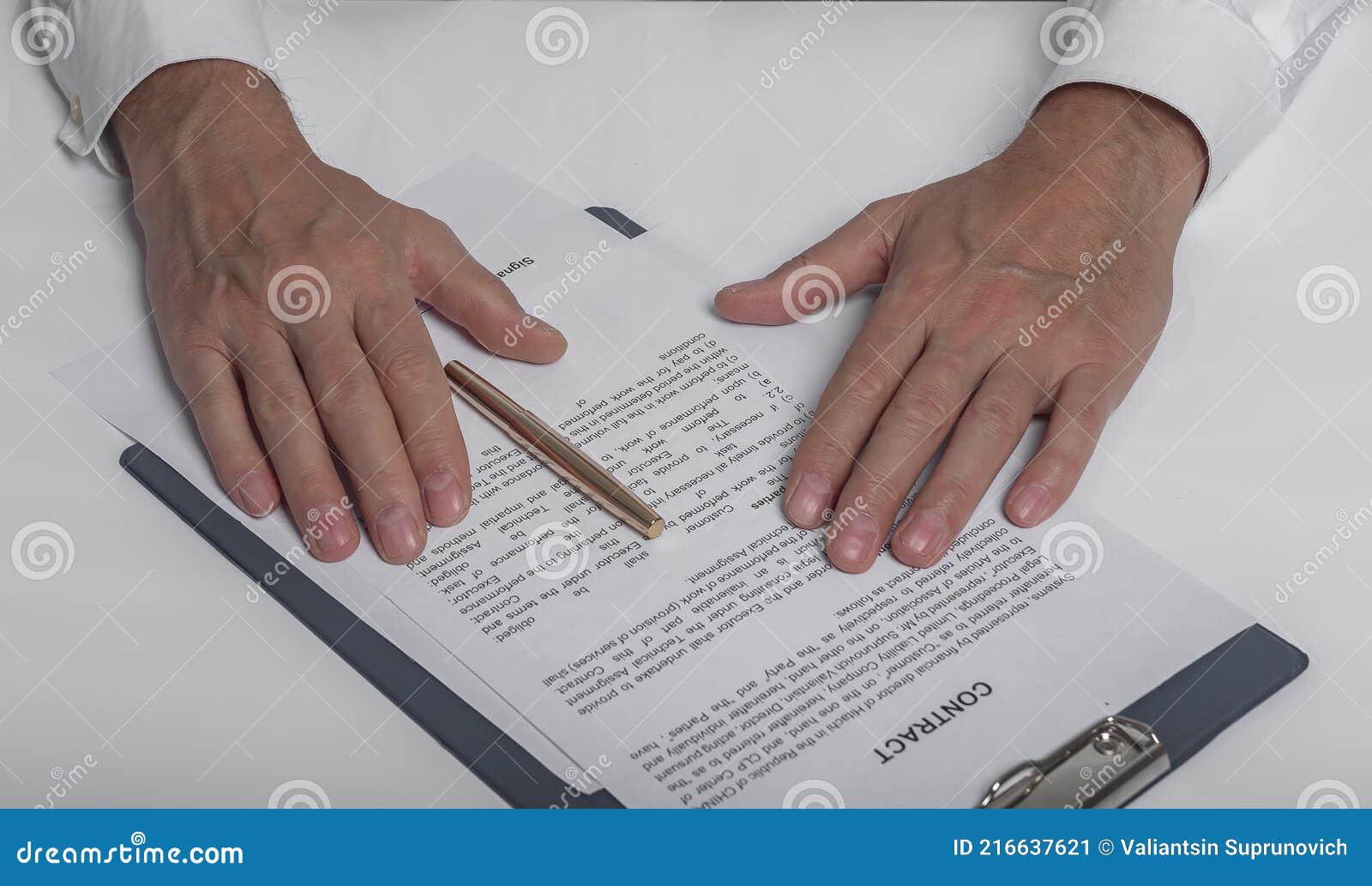 Contract Signing Concept. Verifying and Certifying Documents Stock ...