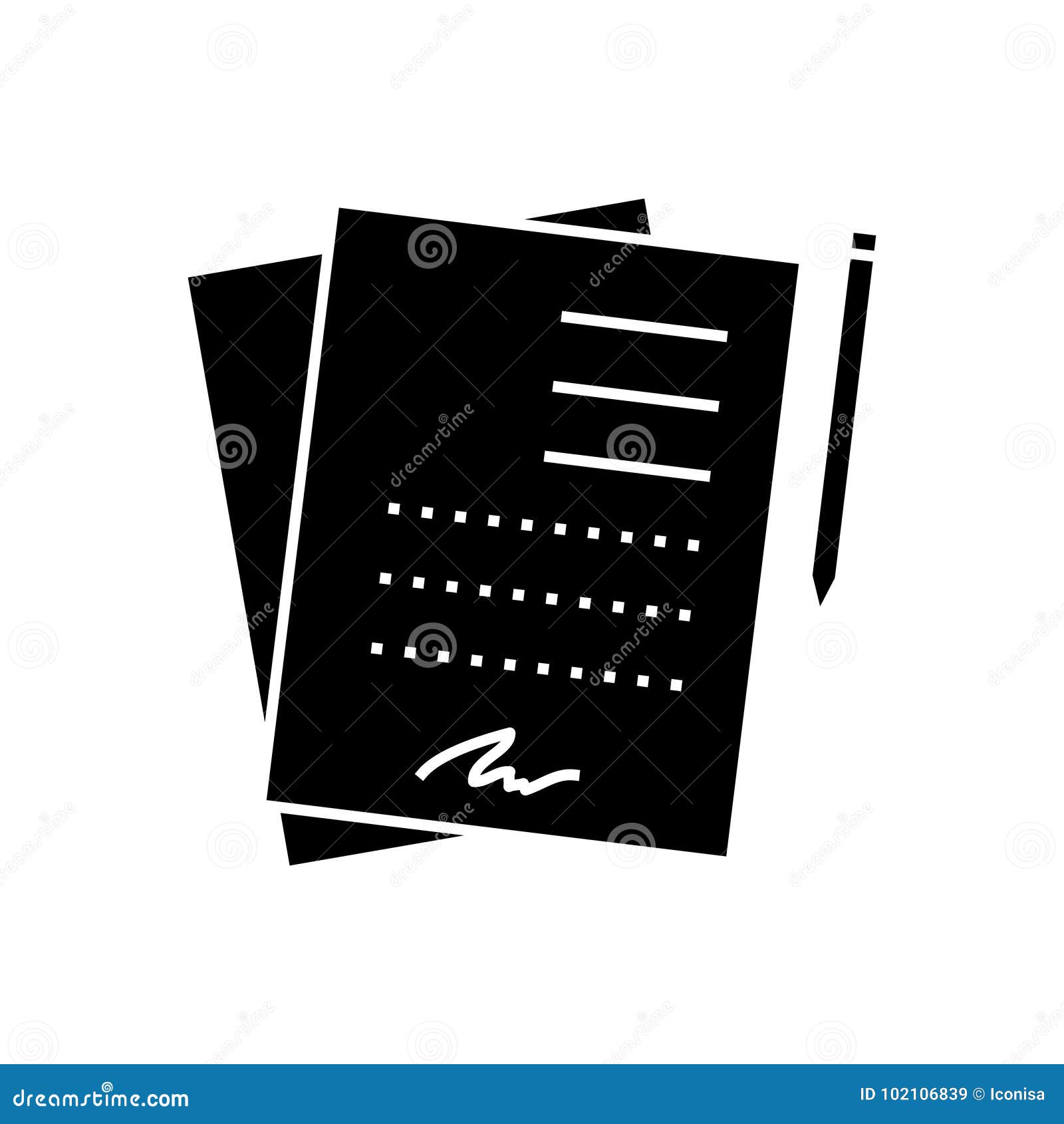 Signing Sign Contract Paper Document Vector Illustration ...