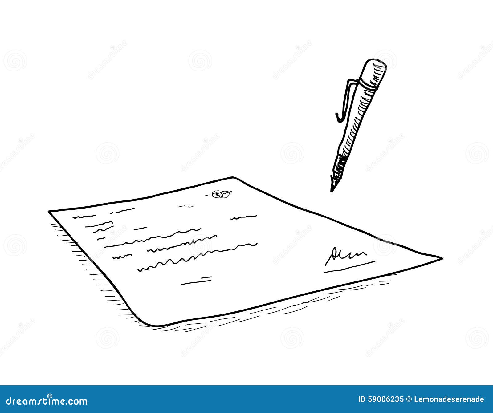 Contract Signing Doodle stock vector. Illustration of vector - 59006235