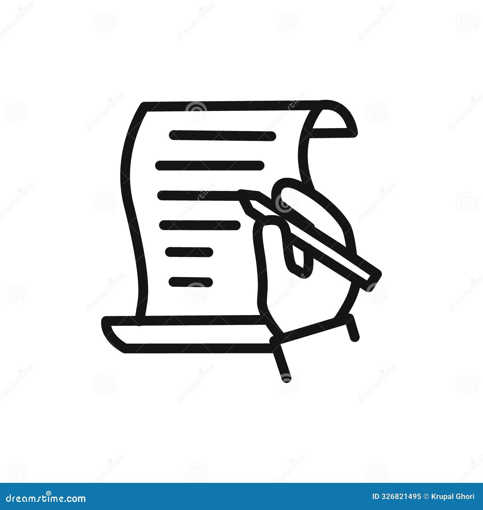 Contract Signing Icon Linear Vector Graphics Sign Stock Illustration ...