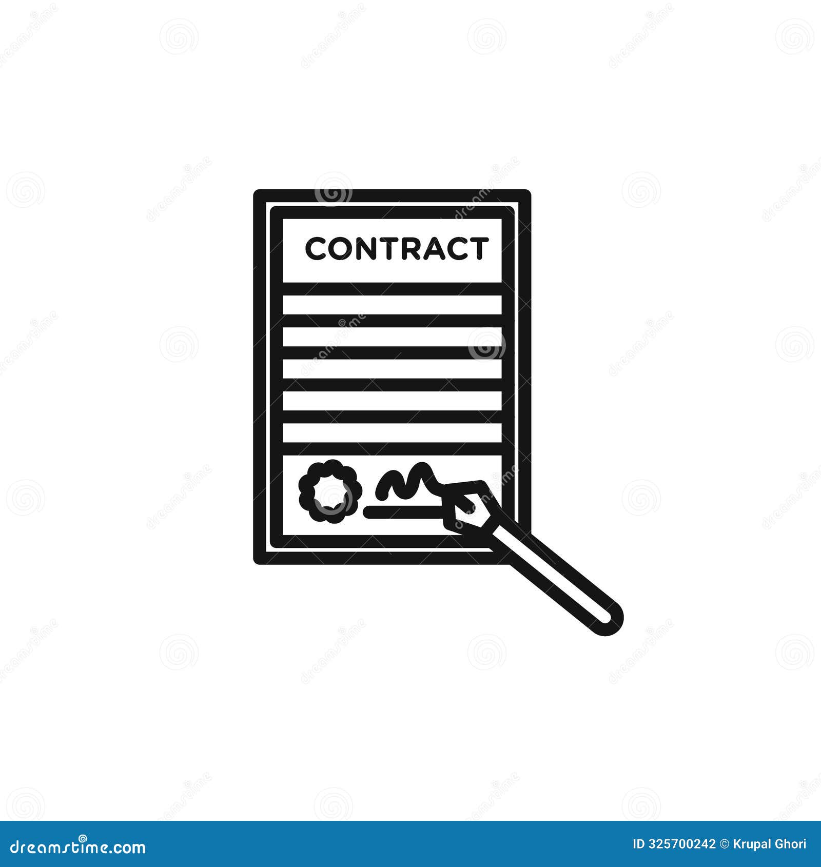 Contract Signing Icon Vector Set Collection for Web Stock Illustration ...