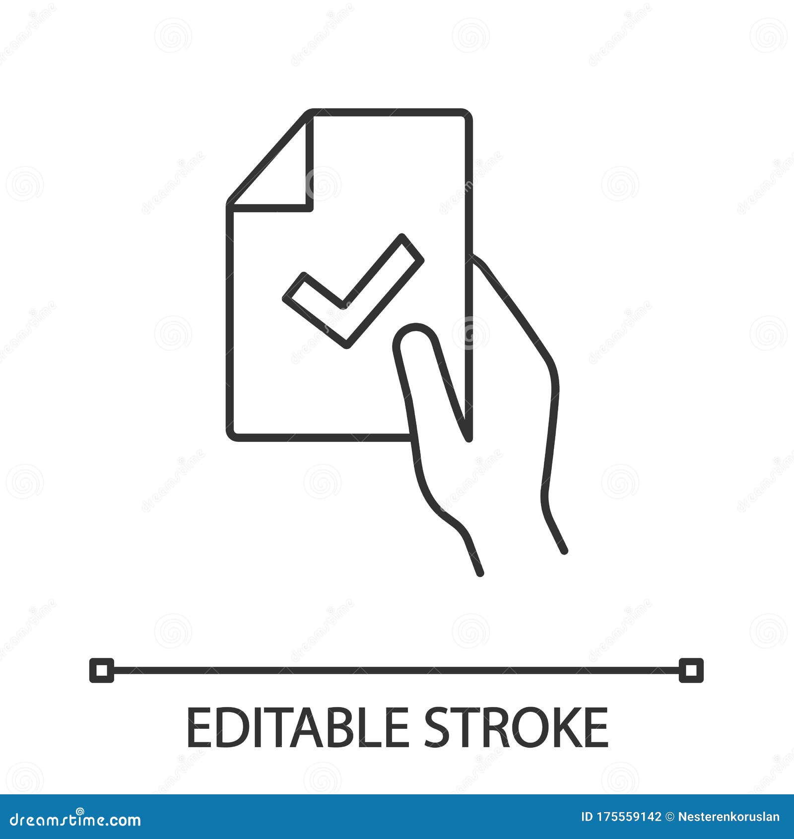Contract Signing Linear Icon Stock Vector - Illustration of hand ...