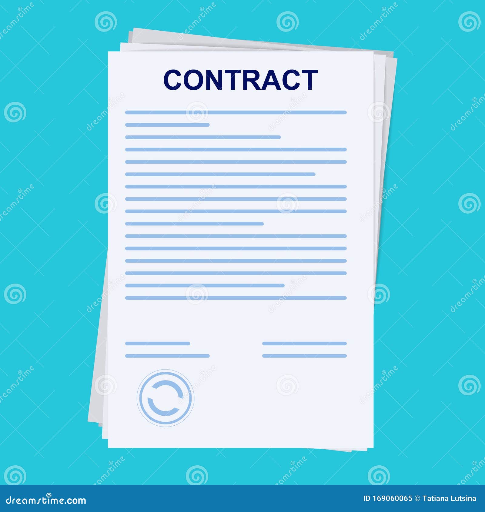 Contract Signing. Sign a Contract Concept. Folder with Stamp and Text ...