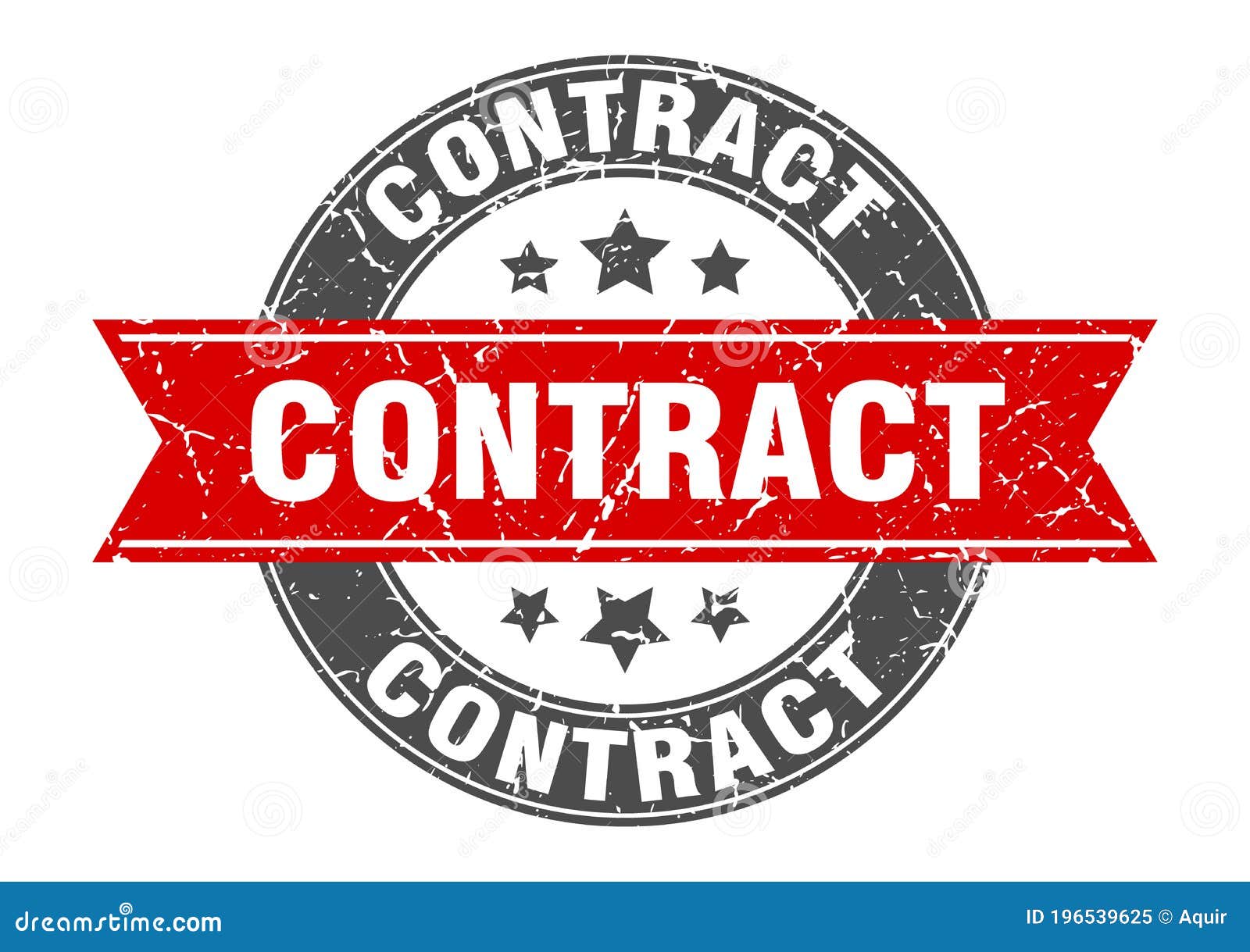 Contract stamp stock vector. Illustration of ribbon - 196539625