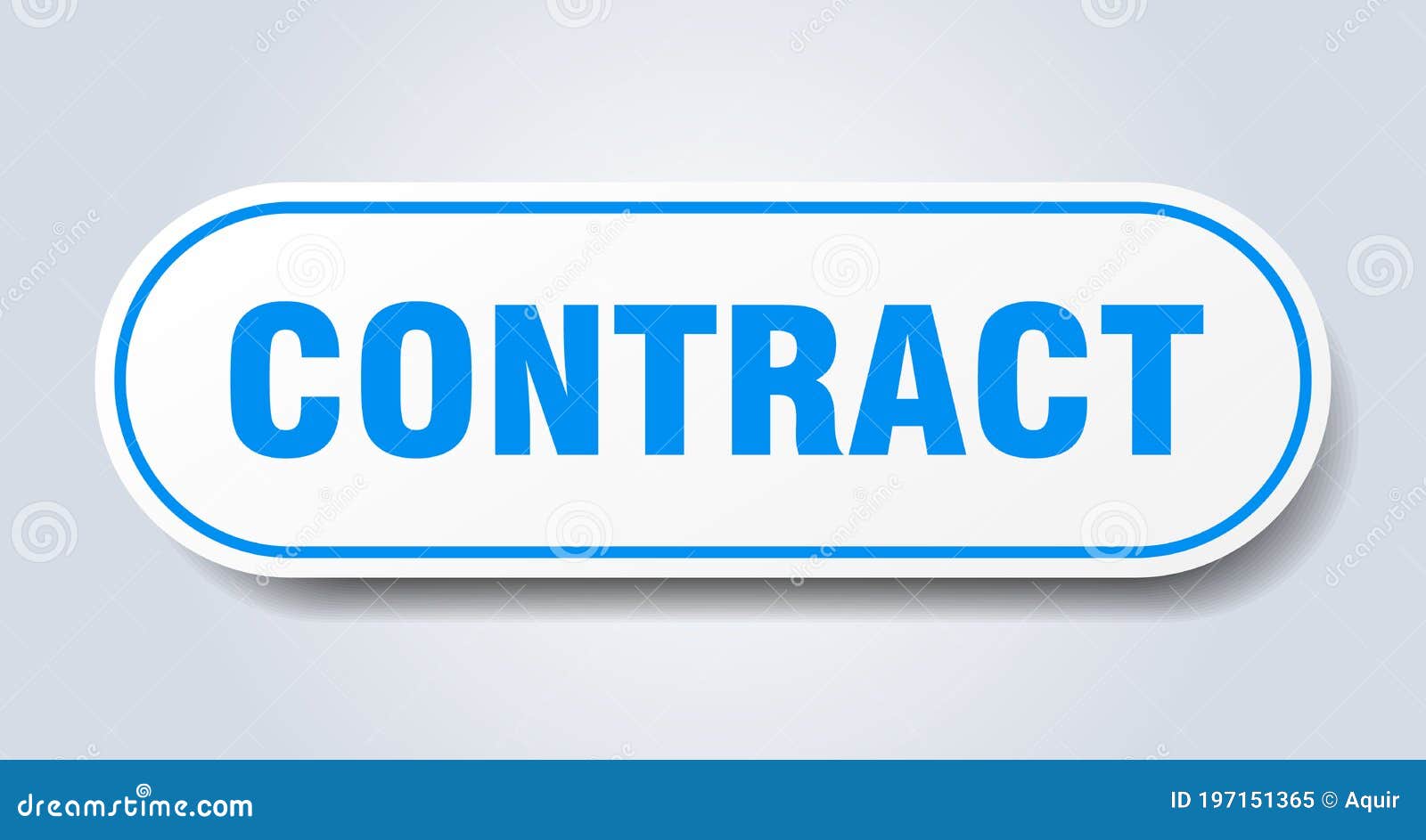 Contract sticker. stock vector. Illustration of blue - 197151365