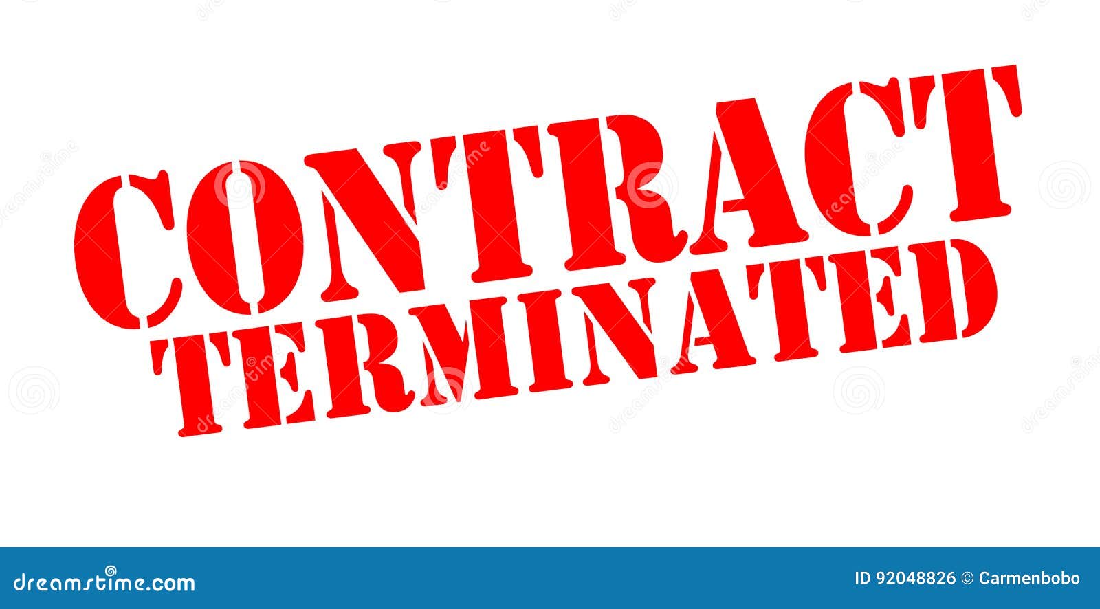 Contract terminated stock illustration. Illustration of article - 92048826