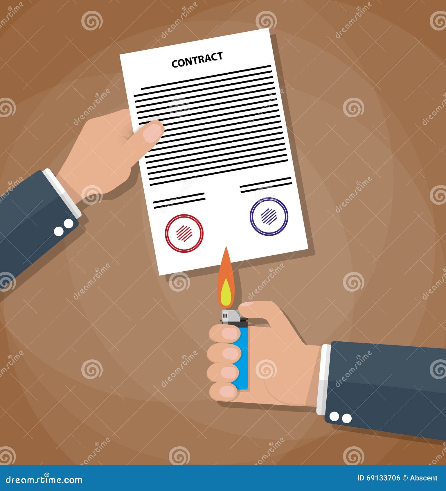 Contract Termination Concept. Cartoon Vector | CartoonDealer.com #97981201
