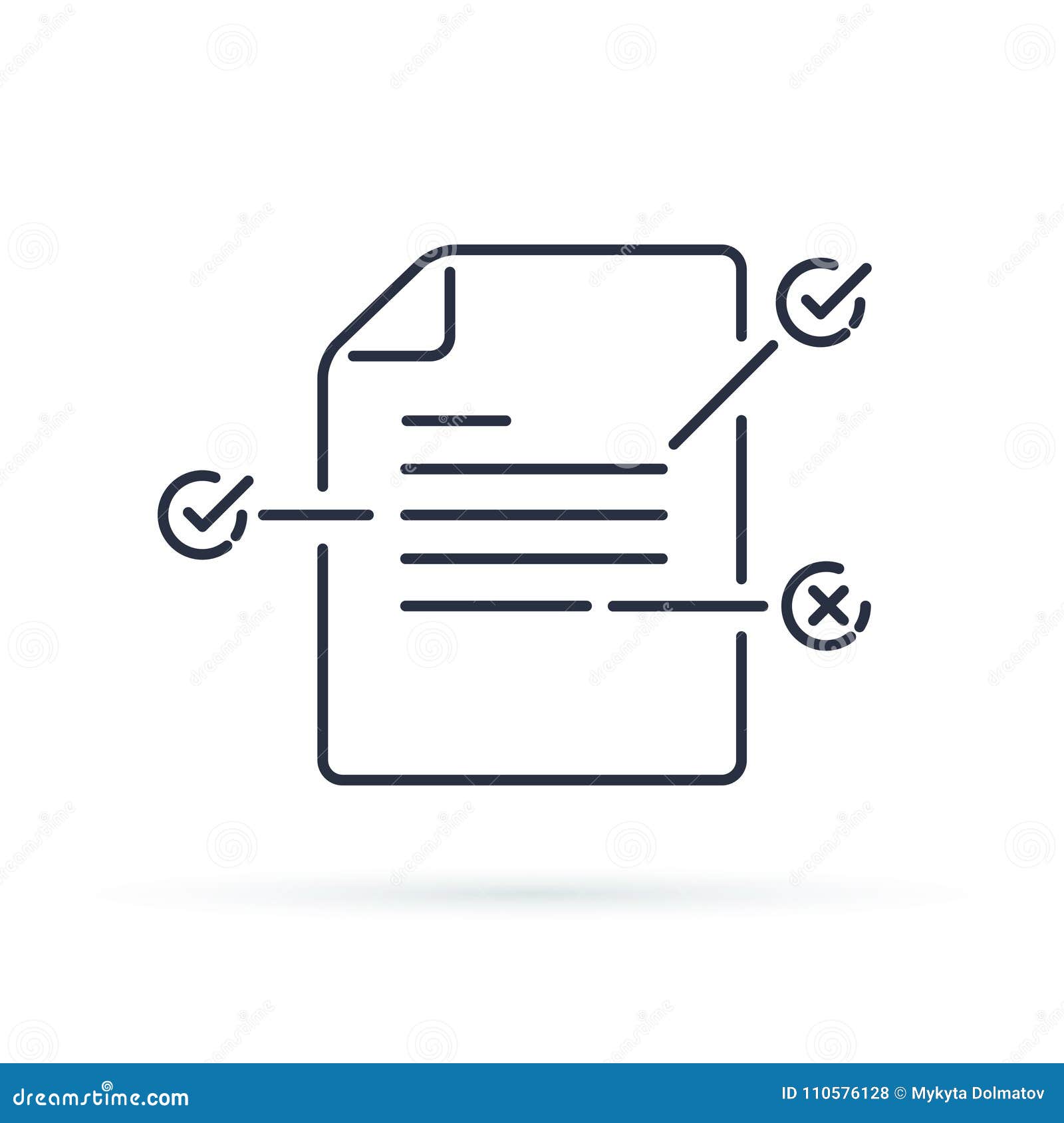 Contract Terms And Conditions Icon. Document Paper, Thin Stroke Concept ...