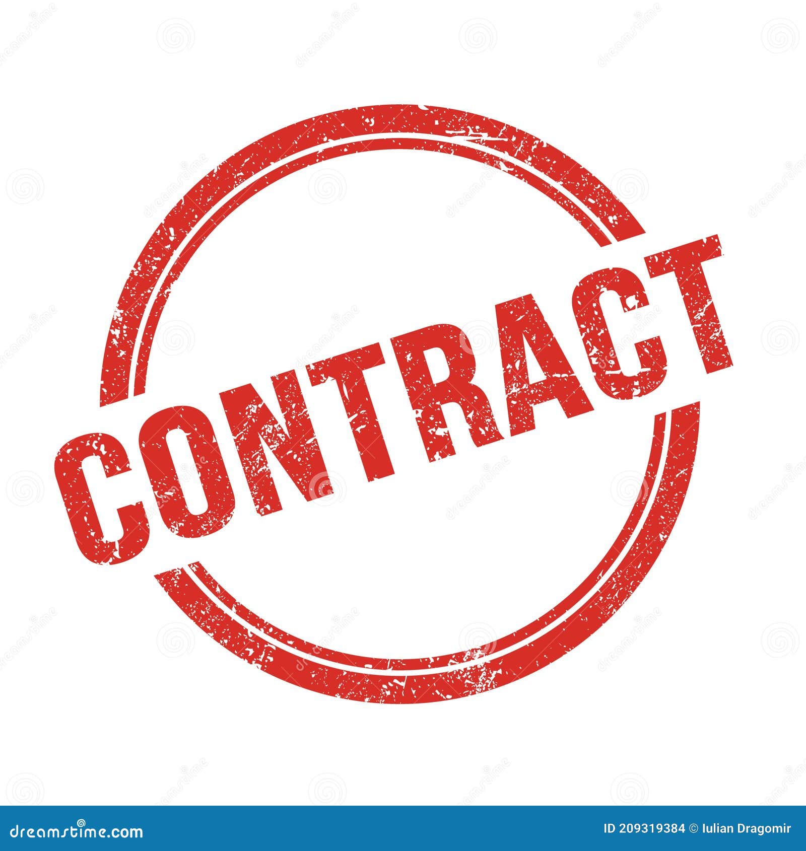 CONTRACT Text Written on Red Grungy Round Stamp Stock Illustration ...