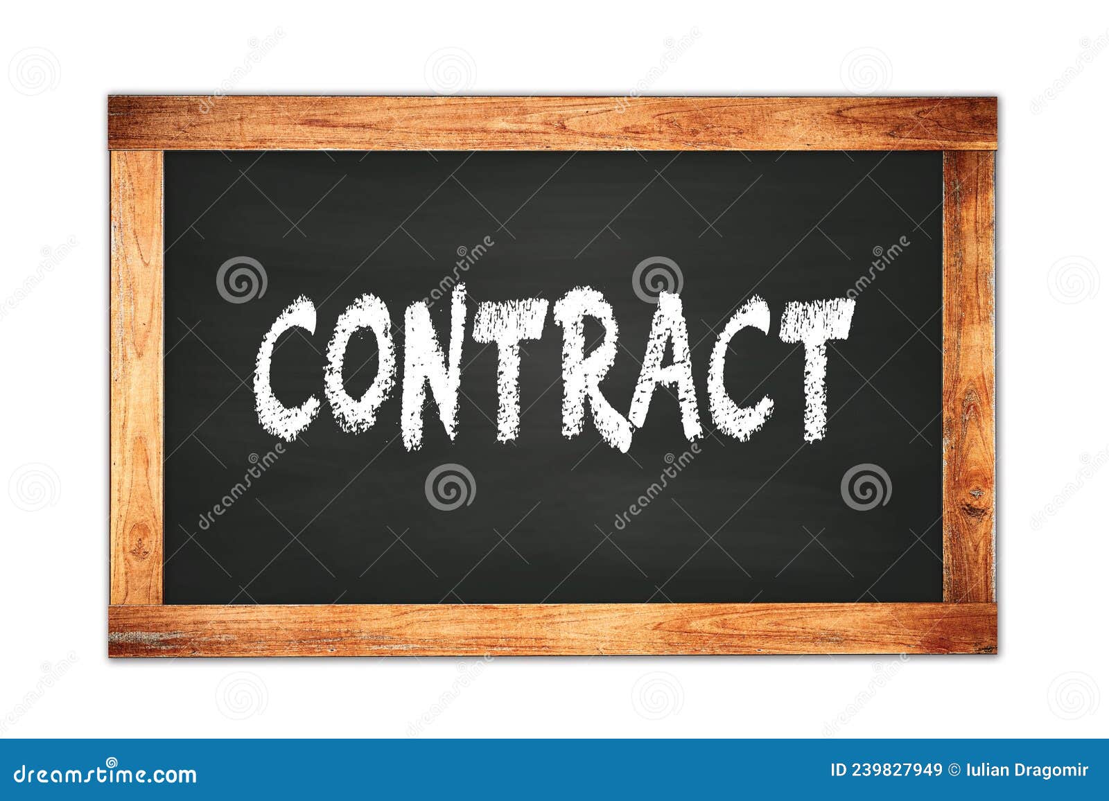 CONTRACT Text Written on Wooden Frame School Blackboard Stock Image ...