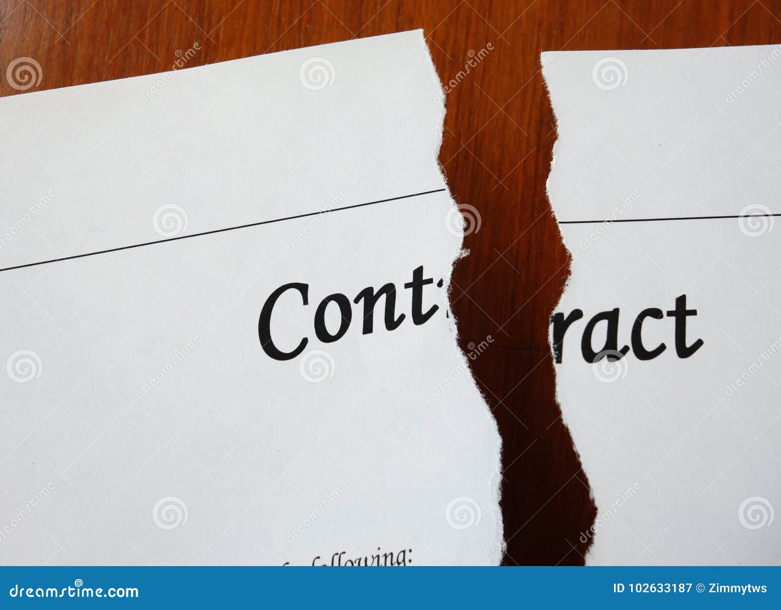 Contract torn in two stock image. Image of dispute, agreement - 102633187