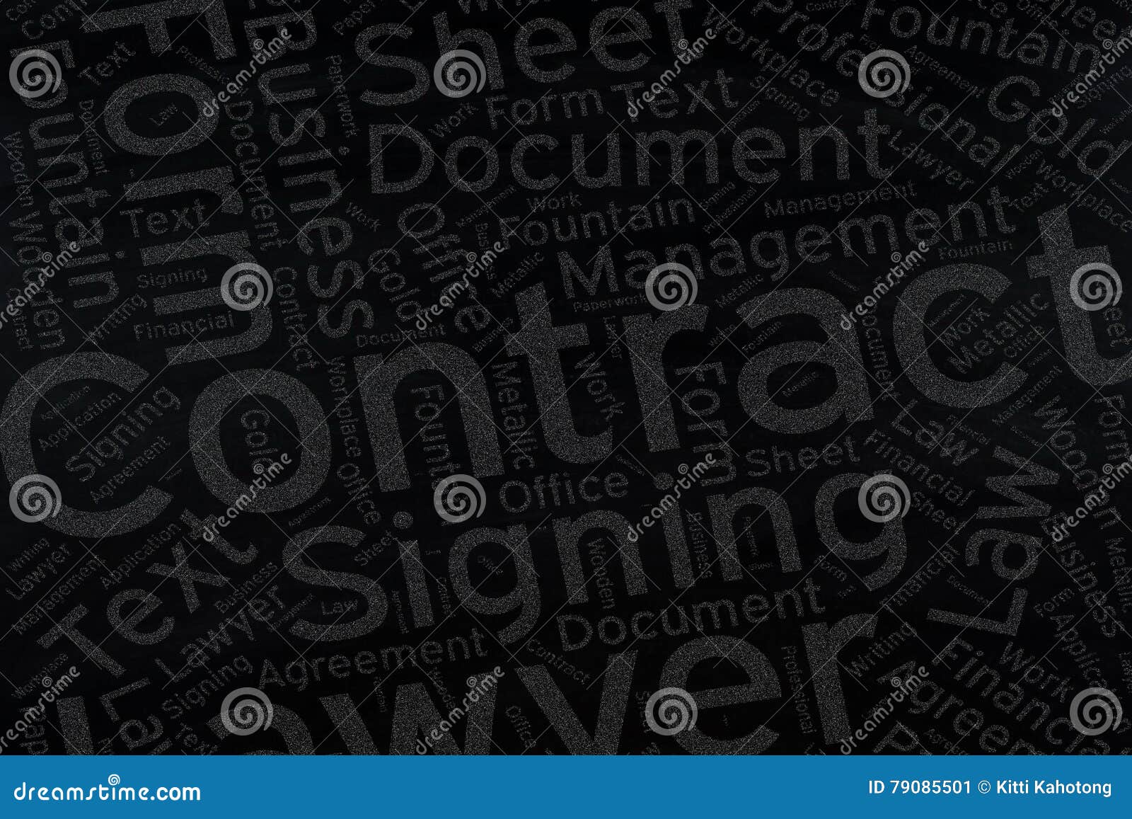 Contract ,Word Cloud Art on Blackboard Stock Image - Image of design ...