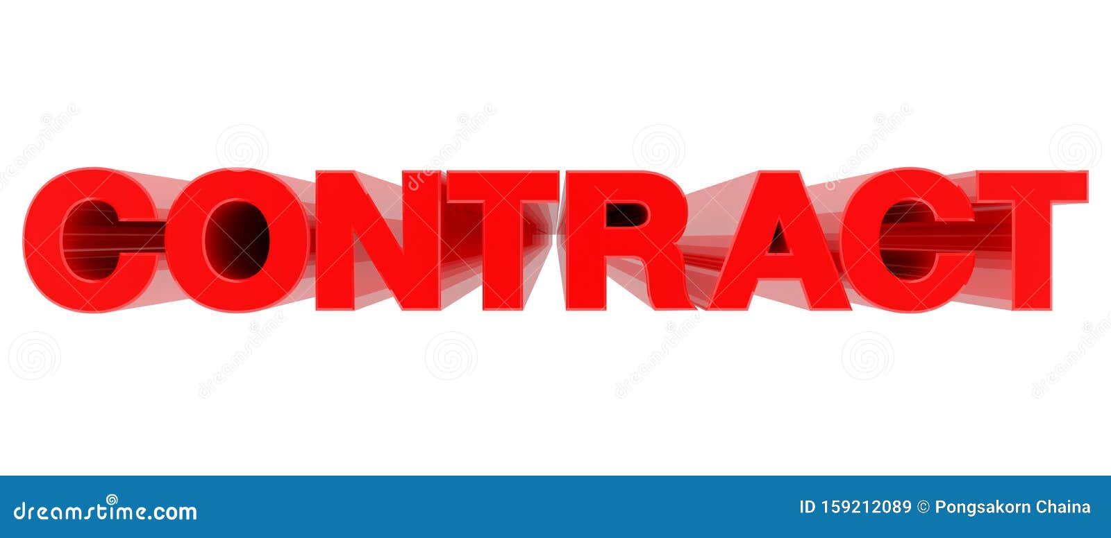CONTRACT Word Isolated on White Background 3d Rendering Stock ...
