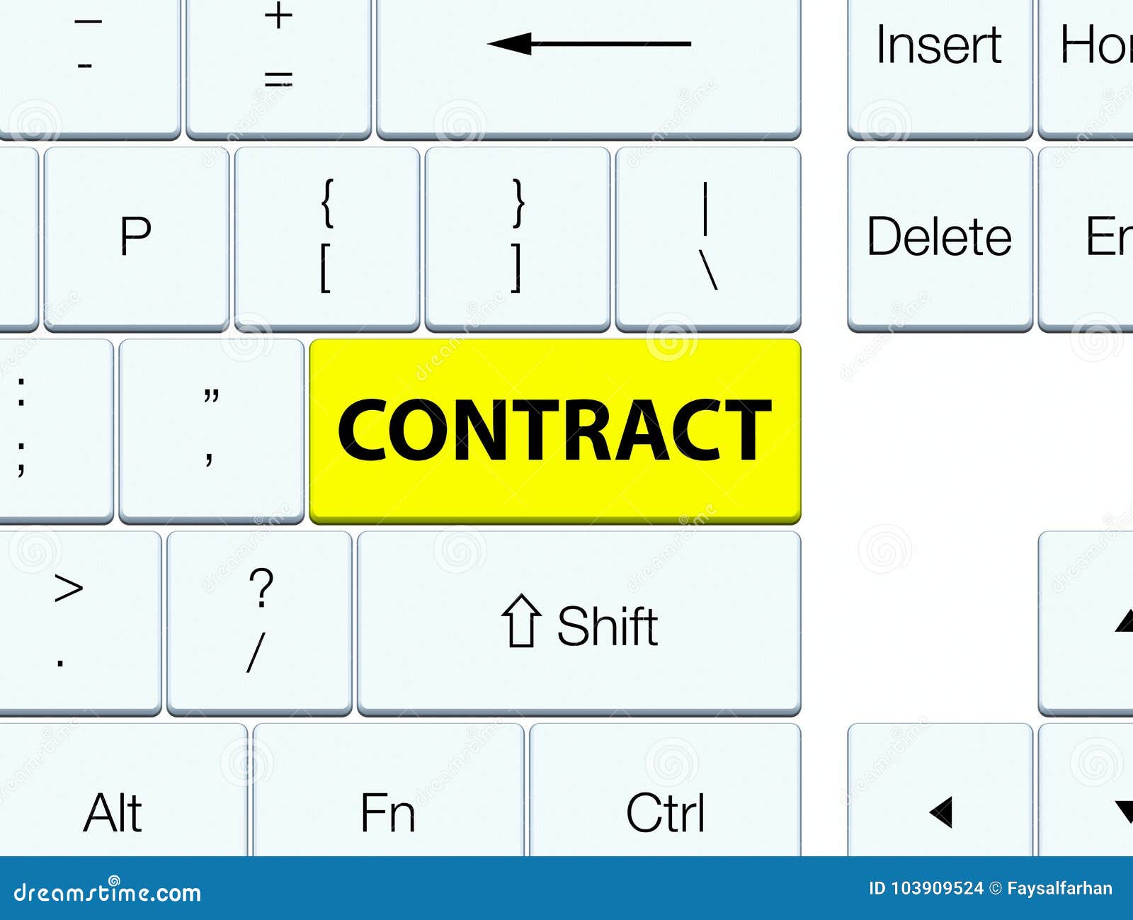 Contract Yellow Keyboard Button Stock Illustration - Illustration of ...