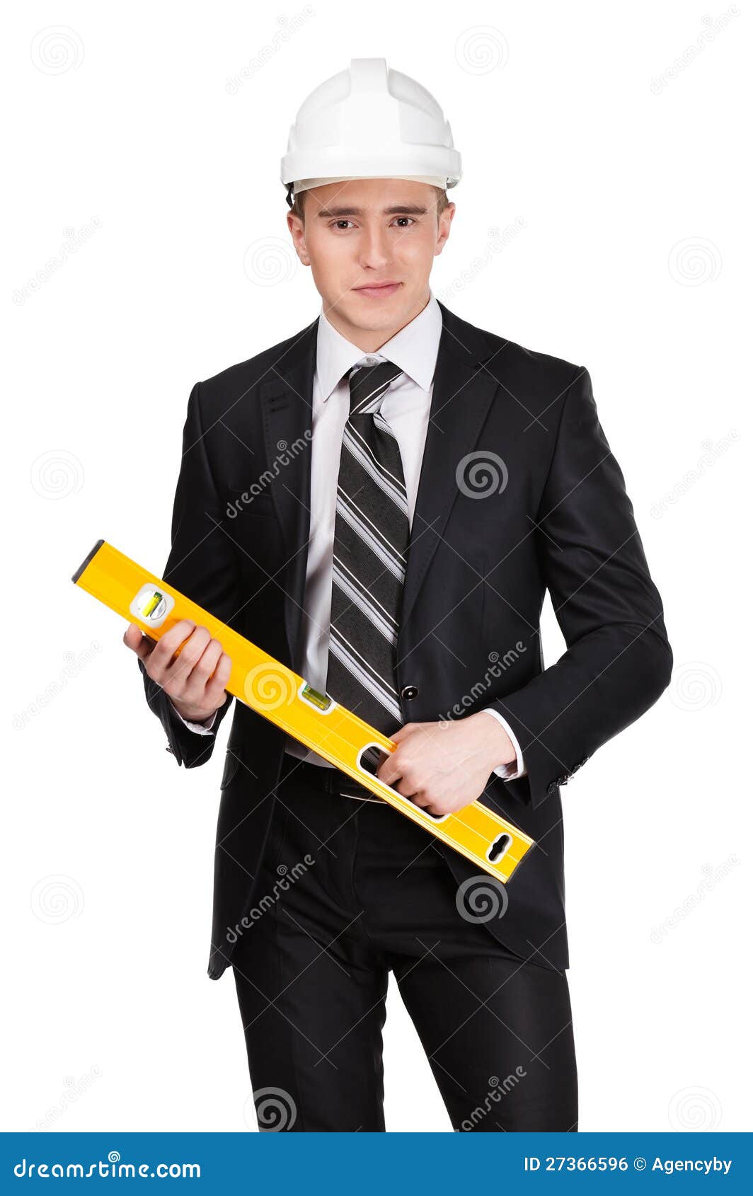 Contractant Met Het Niveau Van De Ingenieur Stock Foto - Image of ...