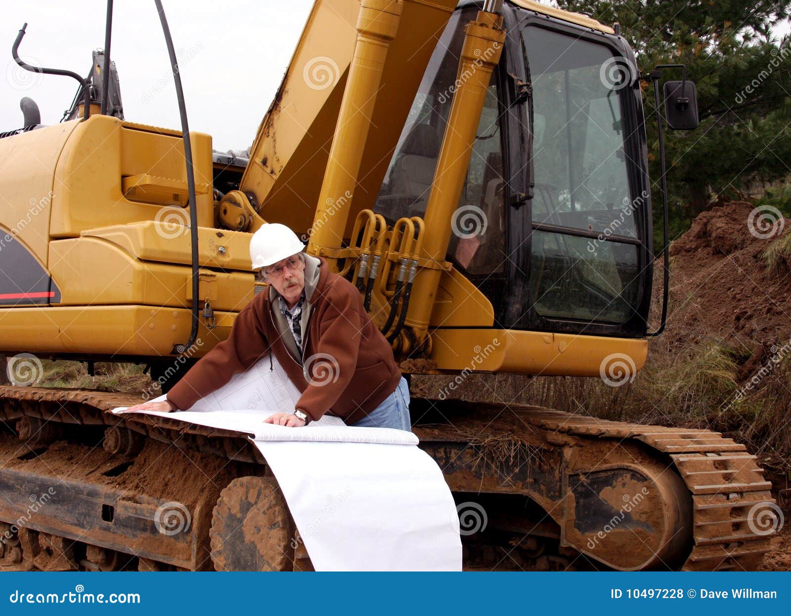 Contractor Checking the Construction Area. Stock Photo - Image of ...