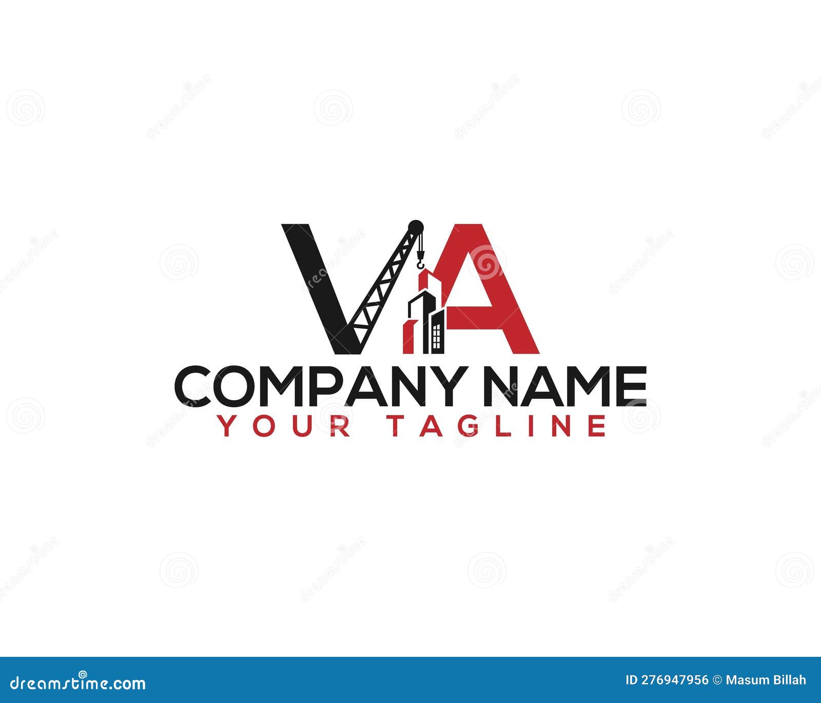 Letters VA with Crane and Real Estate Construction Logo Stock Vector ...
