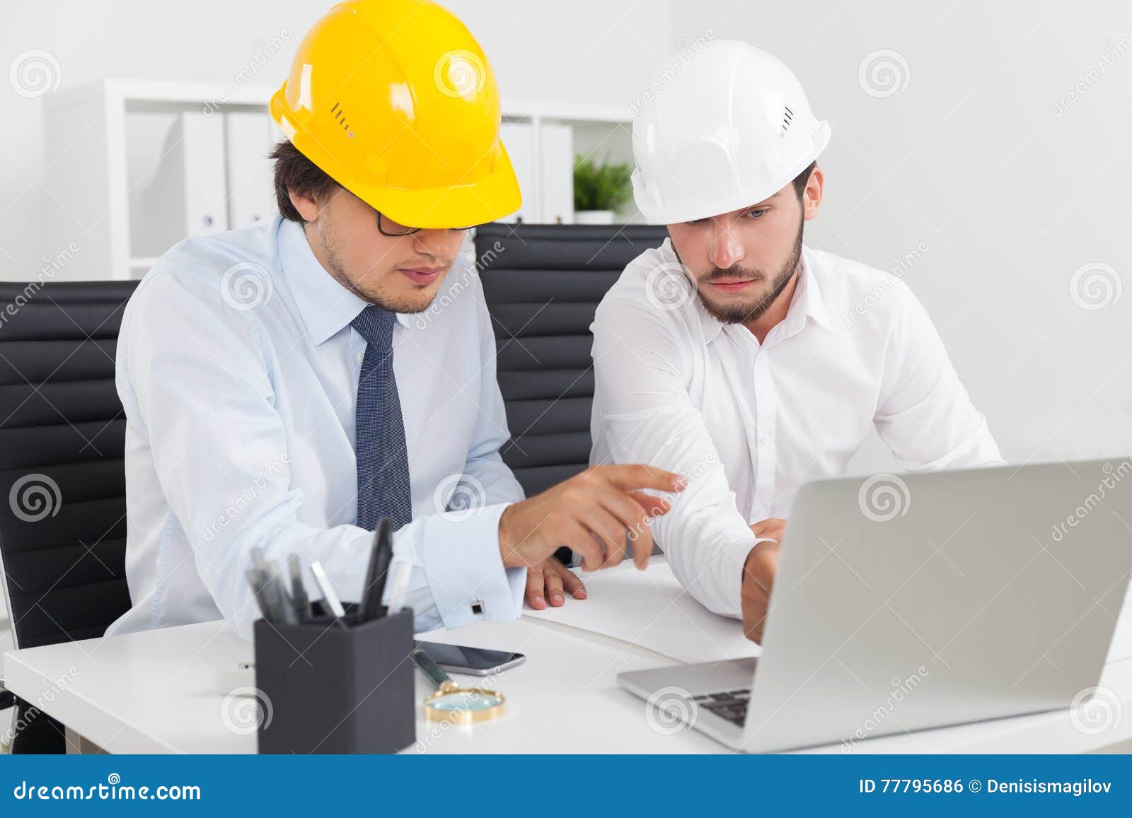 Contractor and Engineer Work Stock Photo - Image of engineering ...