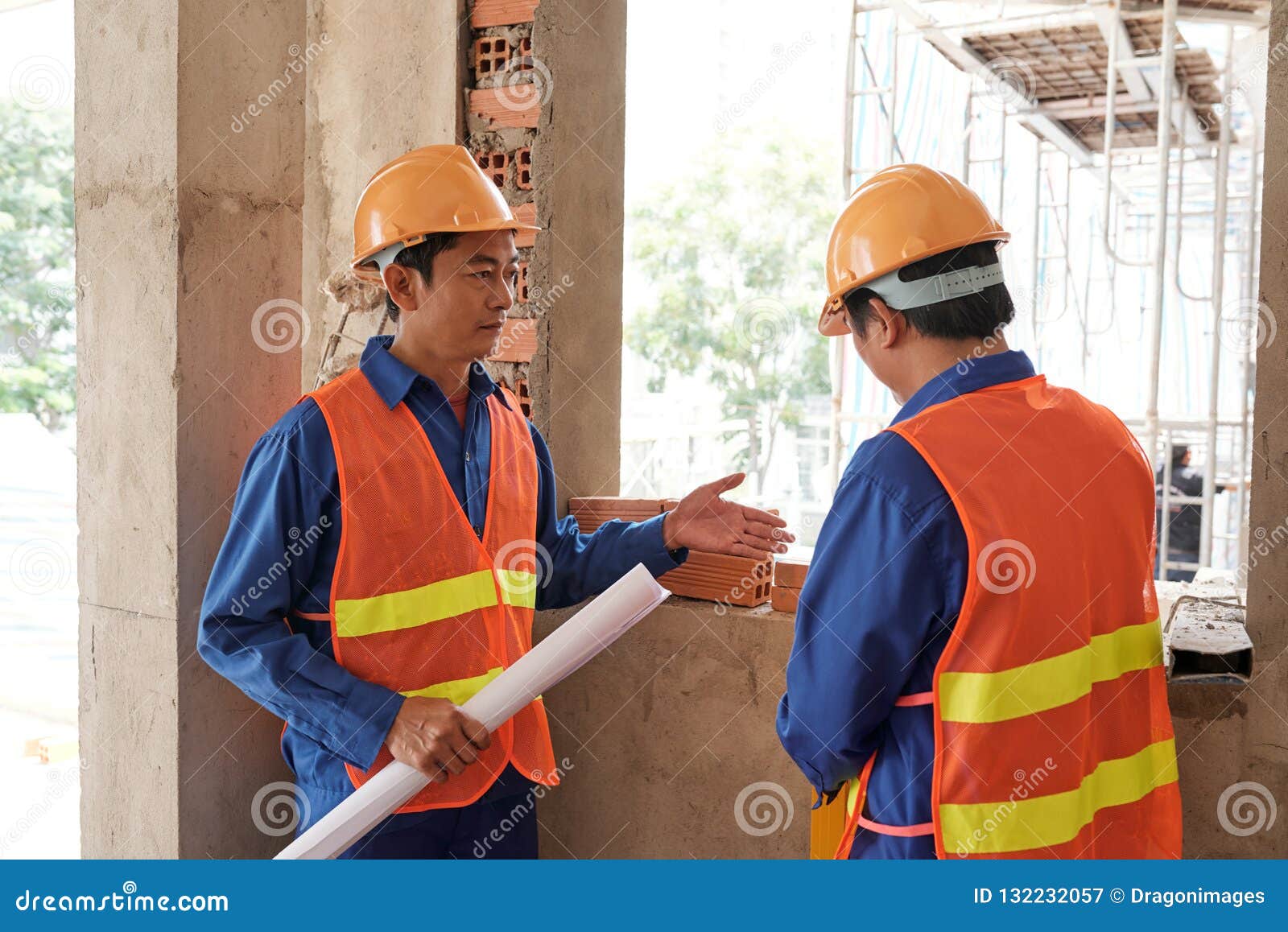 Contractor explaining work stock image. Image of worker - 132232057