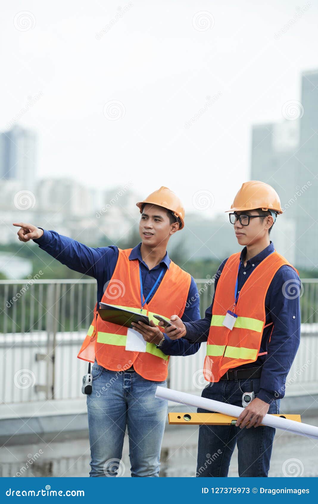 Contractor giving task stock image. Image of industry - 127375973