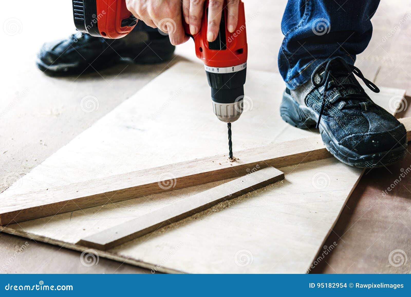 Contractor Handyman Working and Using Screwdriver Stock Photo - Image ...