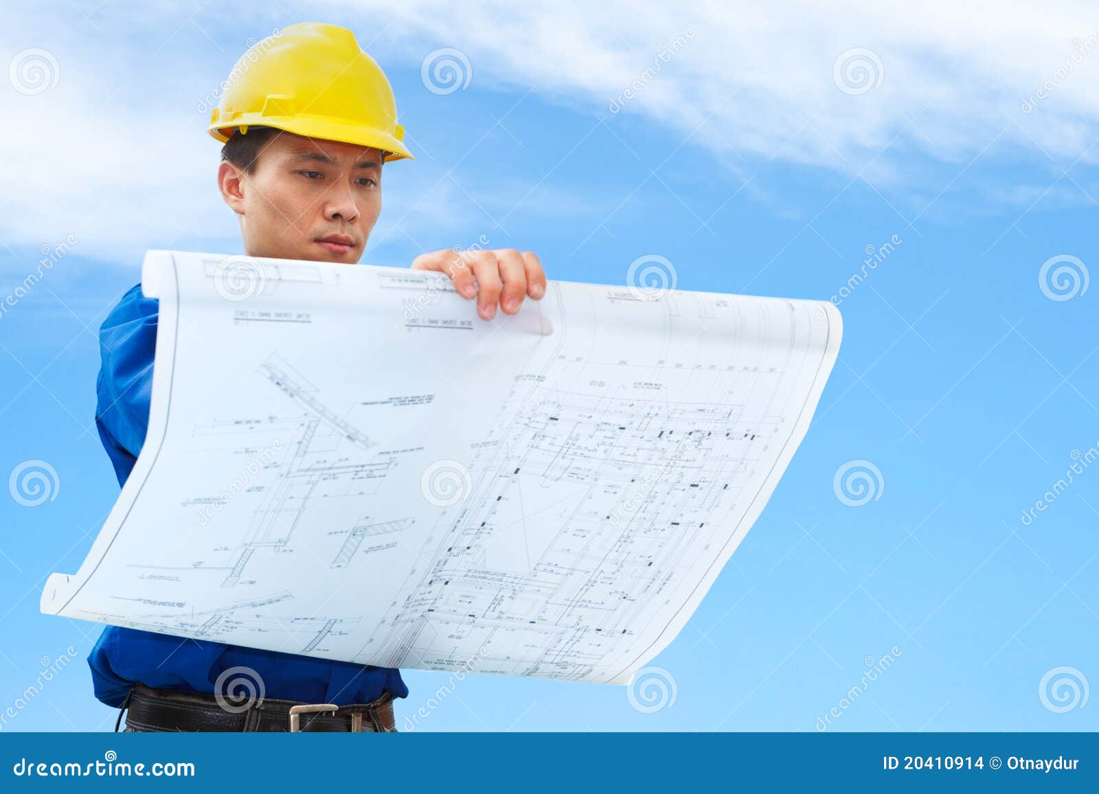 Contractor Holding Building Plan Stock Photo - Image of people, working ...