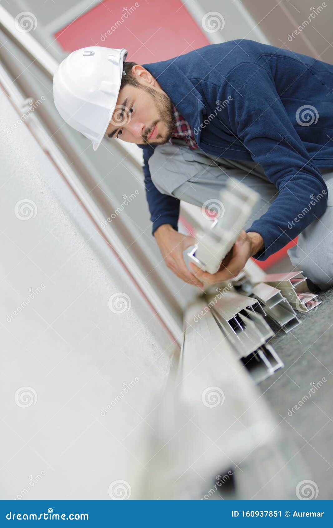 Contractor Holding Materials Stock Image - Image of plastic, hand ...