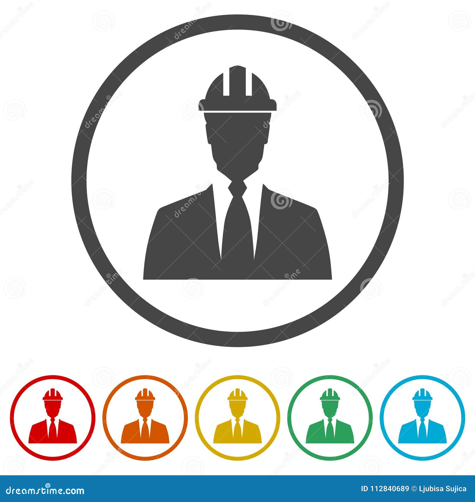 Contractor Icon, Workers Icon, 6 Colors Included Stock Vector ...