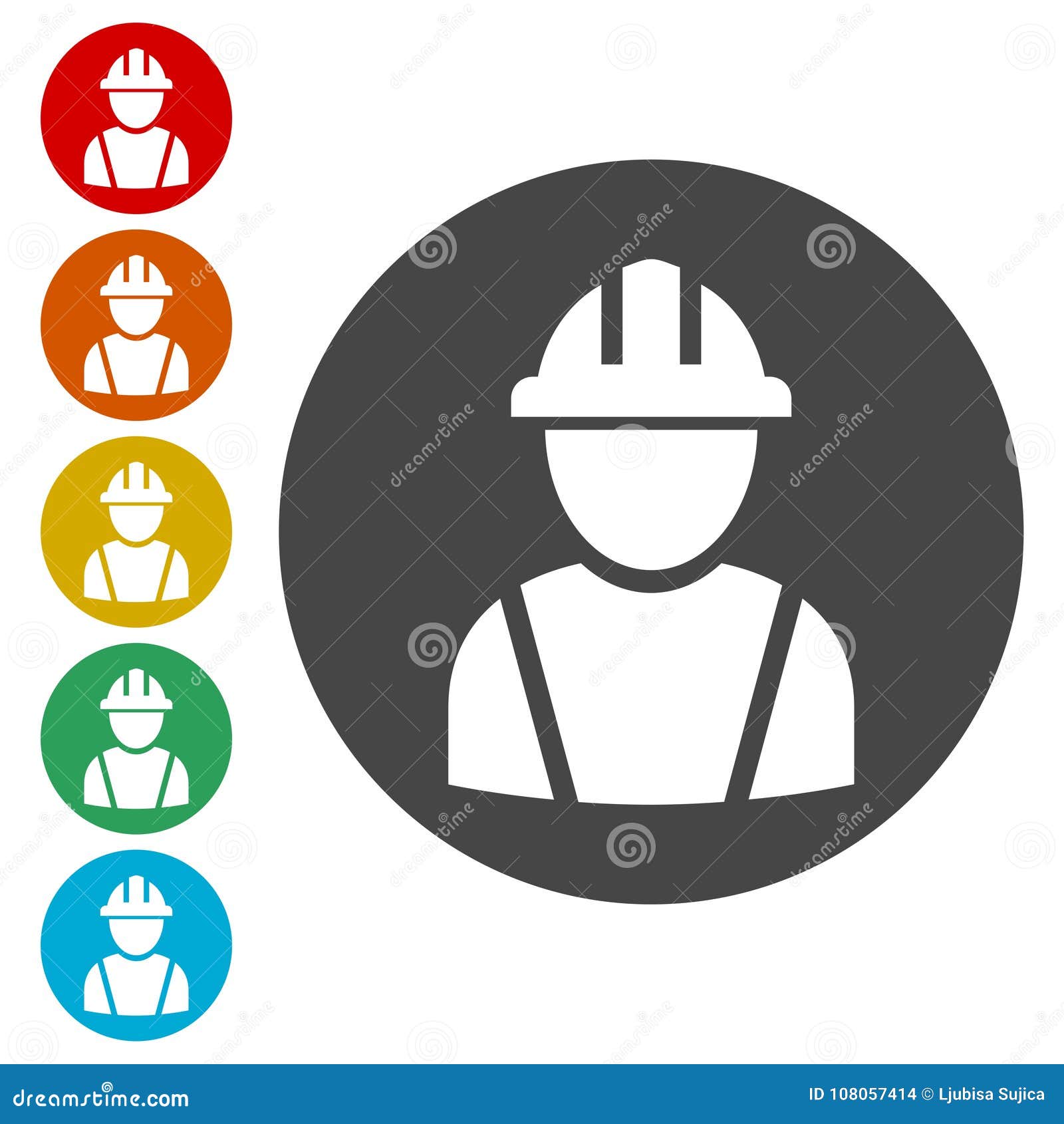 Contractor Icon, Workers Icon Stock Vector - Illustration of hardhat ...