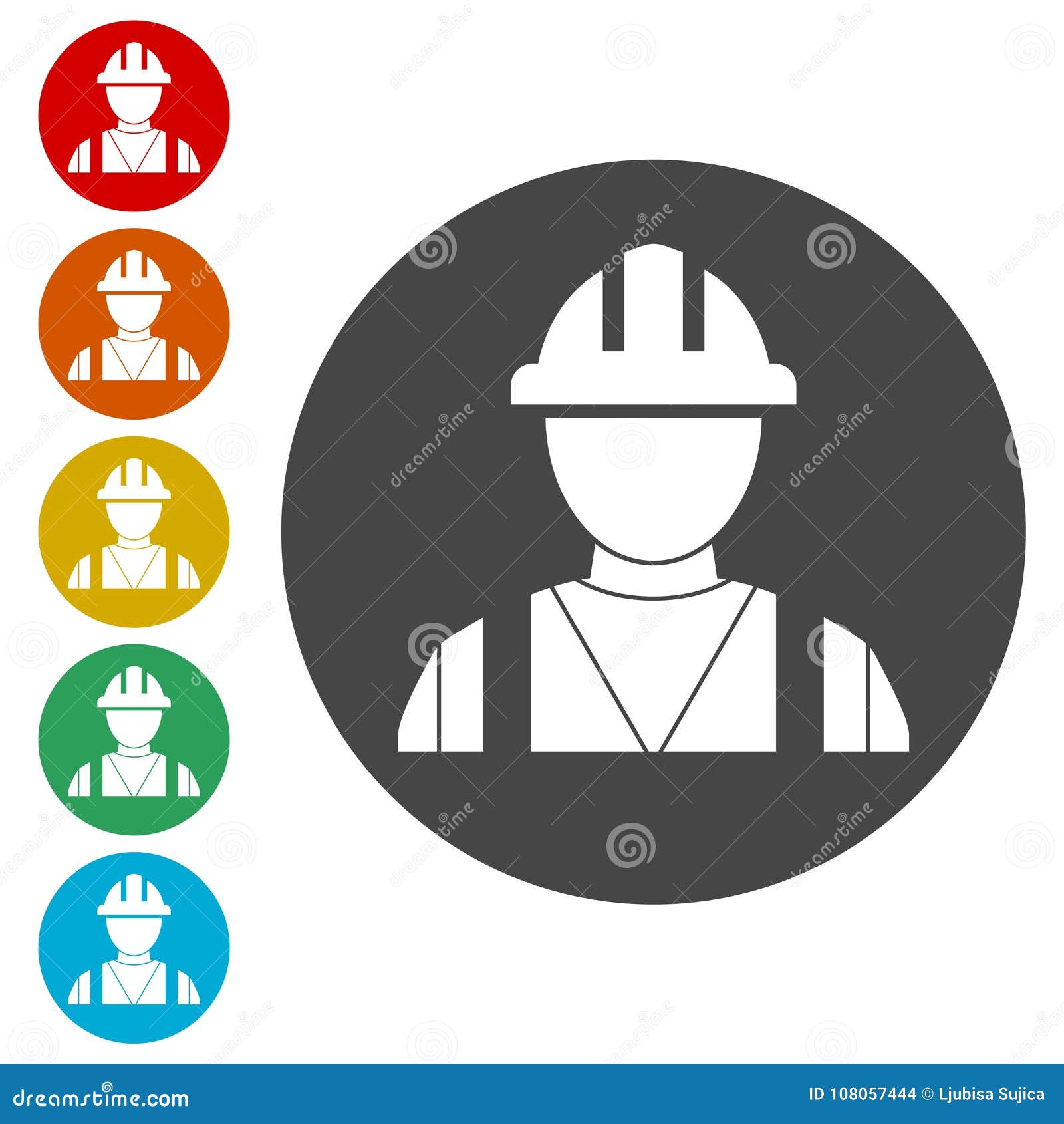 Contractor Icon, Workers Icon Stock Vector - Illustration of color ...